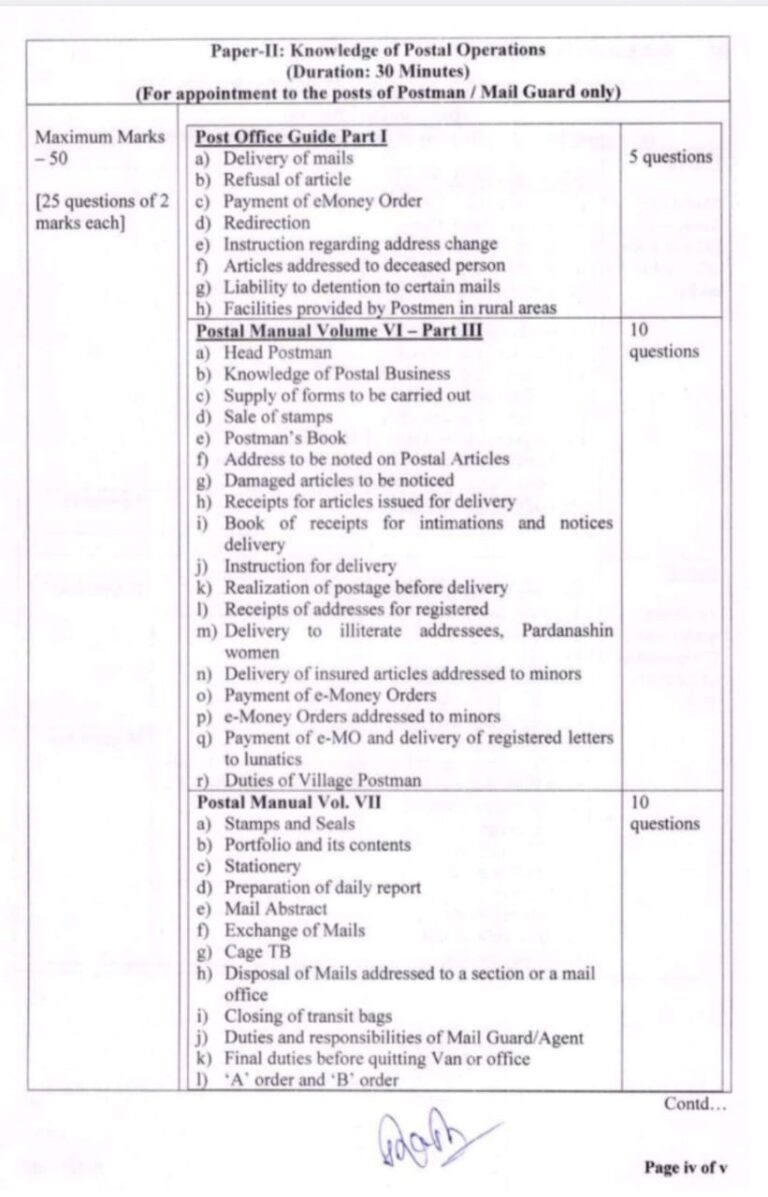 GDS to MTS Syllabus 2025 - GDSNEWS.IN